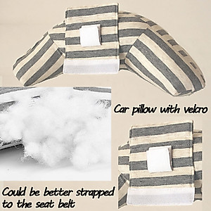 ZHYYQL Car Seat Travel Pillow Neck Support Cushion Pad for Kids, Safety Belt Sleeping Pillow, Car Seat Travel Pillow Neck Support Cushion Pad, Headrest Shoulder Pad for Children Adults (Gray)