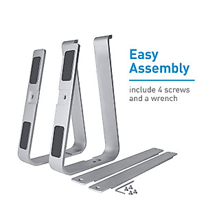 Macally Aluminum Laptop Stand for Desk - Works with all Macbook /Pro/Air & Laptops between 10” to 17.3” - Sleek and Sturdy Laptop Riser - (ASTANDSG), Space Gray