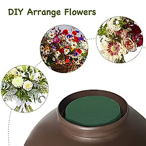 Hawsaiy Hidden Litter Box Enclosure, Plant Cat Litter Box Furniture Includes Faux Plant and Real Stones, Replaceable for Real Flowers Brown