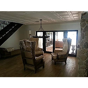 A La Maison Ceilings R24 Line Art Foam Glue-up Ceiling Tile (21.6 sq. ft./Case), Pack of 8, Plain White