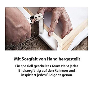 Picanova Illuminated Manhattan New York 100 x 50 cm - Premium Canvas Print - Art Print on 2 cm Wooden Stretcher Frame for Bedroom and Living Room Print on Canvas, Multi-Colour