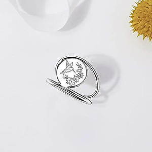 SIMONLY Hummingbird Ring S925 Sterling Silver Middle Ring Finger for Women Hummingbird Jewelry Gift for Bird Lover,9