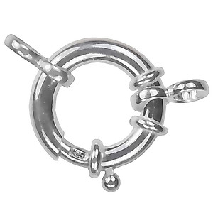 Sterling Silver Sailor Style Spring Ring Clasp with Figure-8 Ring 12mm