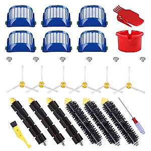 ECOMAID Replacement Parts for iRobot Roomba 600 Series 690 694 692 680 660 665 651 650 614 & 500 Series 595 585 564,6 Filter,6 Side Brush,3 Pairs Bristle and Flexible Beater Brush