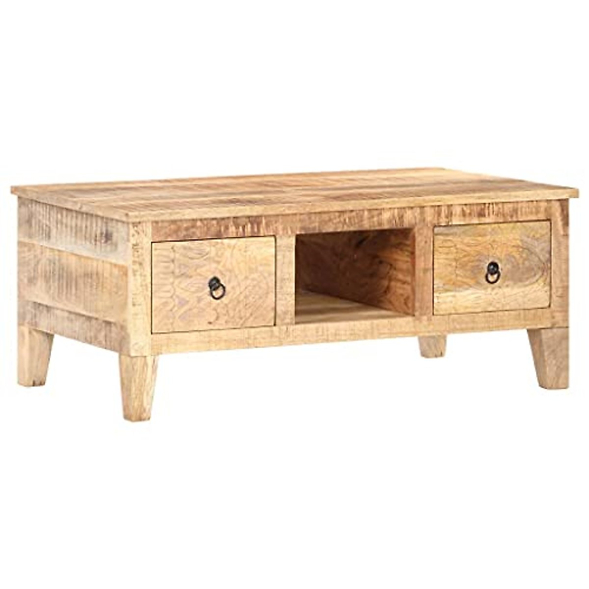 QJBSAVVA Coffee Table 39.4"x21.7"x15.7" Rough Mango Wood,Center Table Low Table Folding Table Entrance Table Suitable for Meeting Rooms, Reception Rooms, Offices