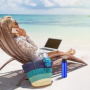 Mimorou 12 Pack Plastic Water Bottles 24 oz Blue Clear Water Bottles Bulk Reusable Sports Water Bottles with Spill Proof Lids for Gym Sports Home Office School