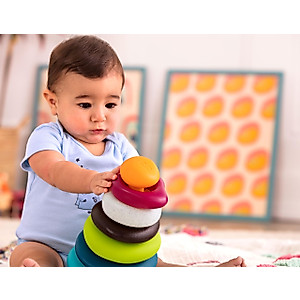 B. toys- B. baby – Stacking Rings – Baby textured Ring Stacker for Babies – Baby Toys 100% Non-Toxic – Early Development Toys