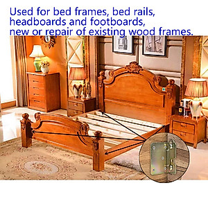 Bed Rail Brackets,Bed Rail Fittings, Bed Frame Hardware,for Connecting to Wood, Headboards and Foot-Boards,Set of 4 with Screws