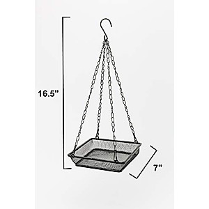 WOSIBO Hanging Feeder Seed Tray, Platform Metal Mesh , Outdoor Garden Decoration for Wild Backyard Attracting Birds