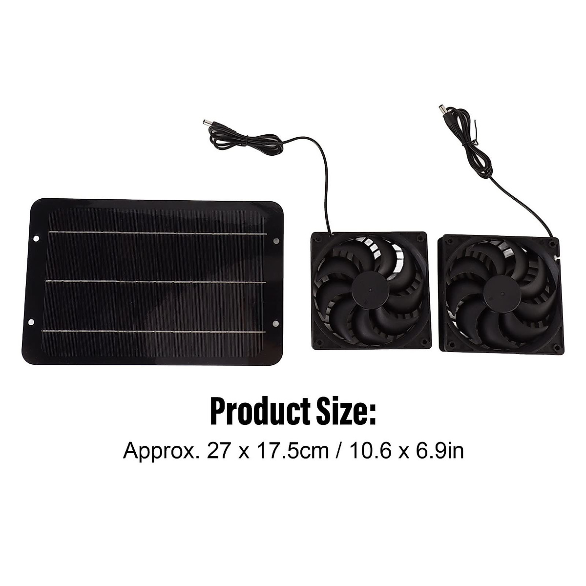 10W 12V Solar Panel Dual Fans Kit, Waterproof Portable Solar Powered Exhaust Ventilation Fan for Chicken Coop Greenhouse Shed PET Houses Window