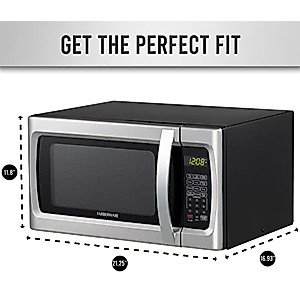 Farberware Countertop Microwave 1000 Watts, 1.1 cu ft - Microwave Oven With LED Lighting and Child Lock - Perfect for Apartments and Dorms - Easy Clean Brushed Stainless Steel