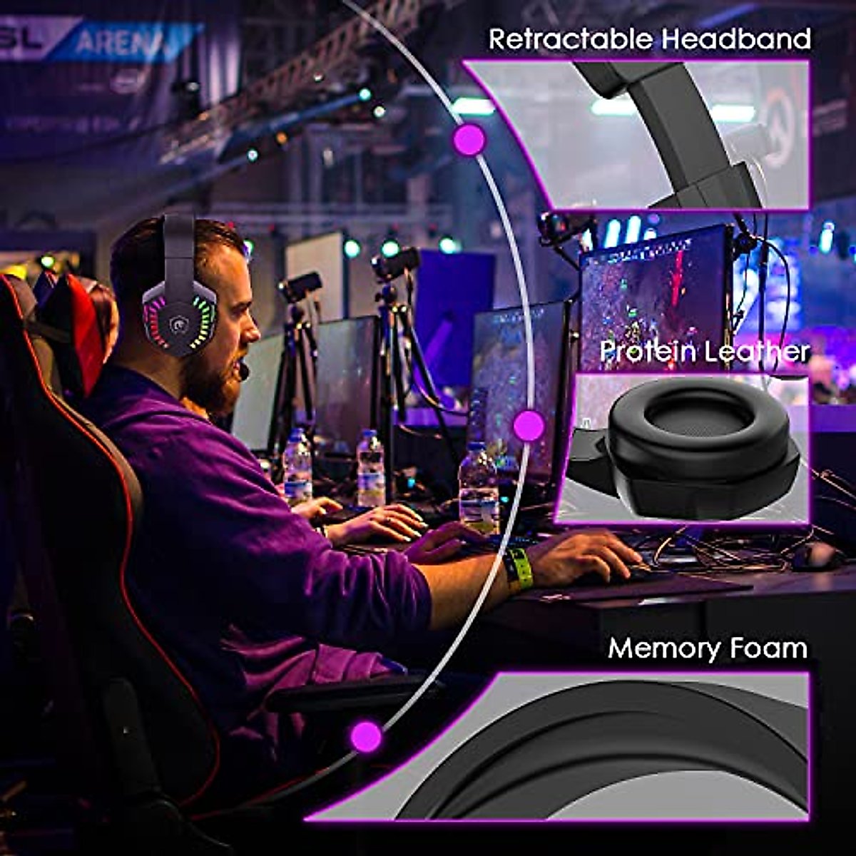 Gaming Keyboard and Mouse Combo,61 Keys Compact RGB Backlit Mechanical Feel Keyboard,RGB Backlit 2400 DPI Lightweight Gaming Mouse with Honeycomb Shell for Windows PC Gamers (4 in1/black Set)