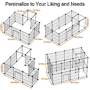 HOMIDEC Pet Playpen,Small Animals Cage DIY Wire Portable Yard Fence with Door for Indoor/Outdoor Use,Puppies,Kitties,Bunny,Turtle 48" x 24" x 16"
