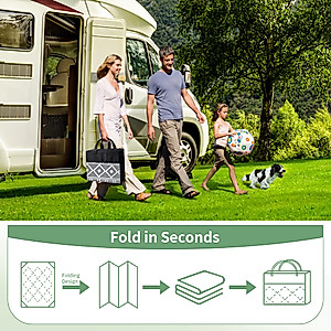 GENIMO Outdoor Rug 5'x8' for Patio Clearance, Reversible Plastic Straw Outdoor Area Carpet Waterproof, Camping Outside Mat for Outdoor Decor, RV, Deck, Camper, Balcony,Picnic Grey & White