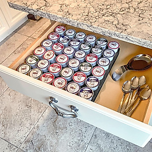 Polar Whale Coffee Pod Storage Organizer Slim Tray Drawer Insert for Kitchen Home Office Waterproof Washable 12.5 X 12.5 Inches Holds 36 Compatible with Keurig K-Cup Made in The USA