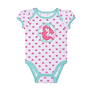 Disney Baby-Girls The Little Mermaid Ariel Bodysuit, Pink, 0-3 Months (Pack of 3)