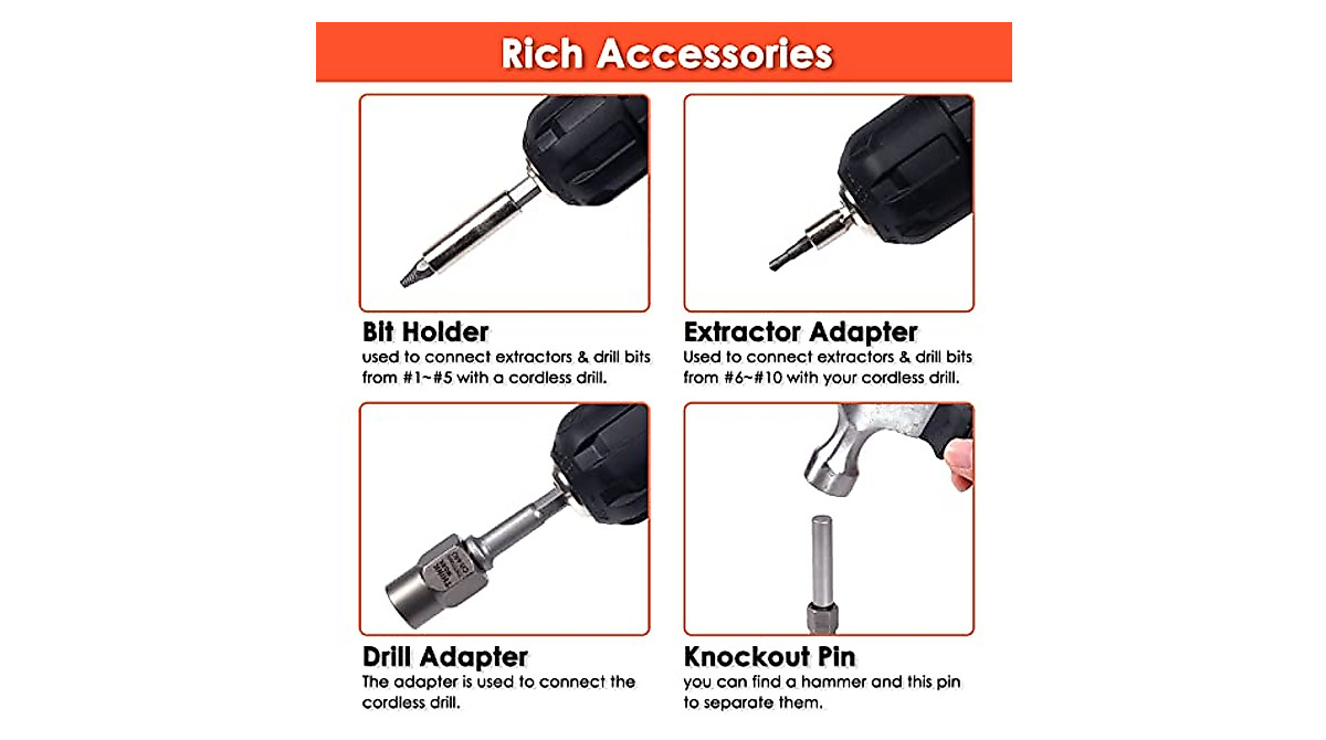 THINKWORK Damaged Screw Extractor Set, 2-21mm, 39-Piece Bolt Extractor ...