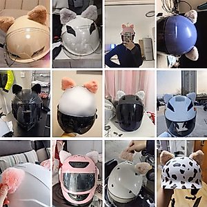 Smart Bear Ears for Helmet Plush Ears Adhesive Velcro Ski Helmet Accessory Cute Triangle Ears for Motorcycle Helmet Decor Brown