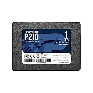 Patriot P210 1TB Internal SSD - SATA 3 2.5" - Solid State Drive - P210S1TB25