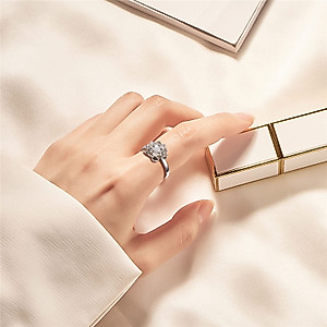 Yearace Moonstone Lotus Ring, Sterling Silver True Love Waits Engraved Lotus Flower Blossom Fidget Ring Natural Healing Buddha Spiritual Yoga Jewelry Gifts for Women-7