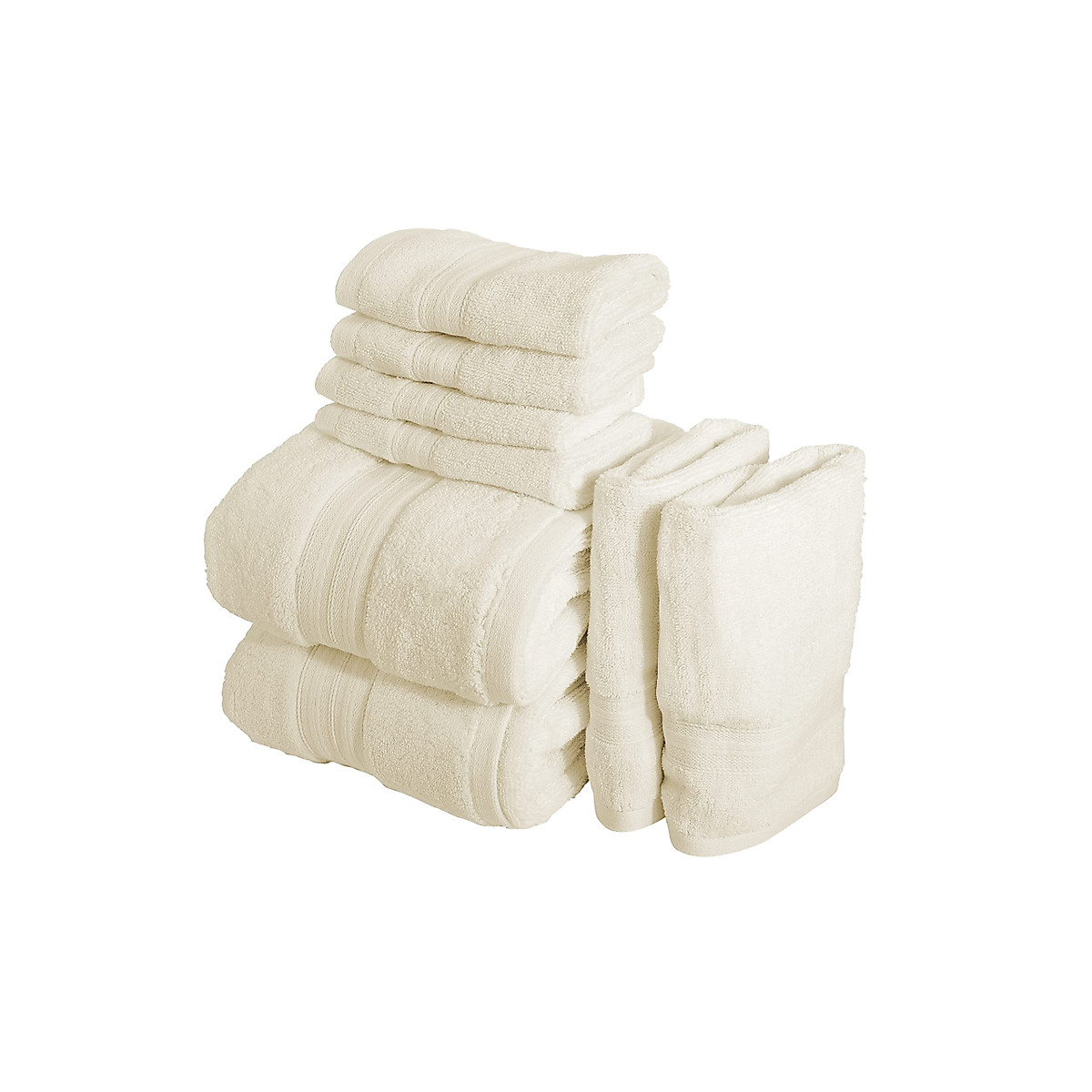 Bennett & Shea Home 8-Piece Luxury Bath Towel Set, Odor Resistant, Premium Towels for Bathroom, Highly Absorbent and Quick Dry Bath Towels, Extra Soft Towel Set, Gardenia