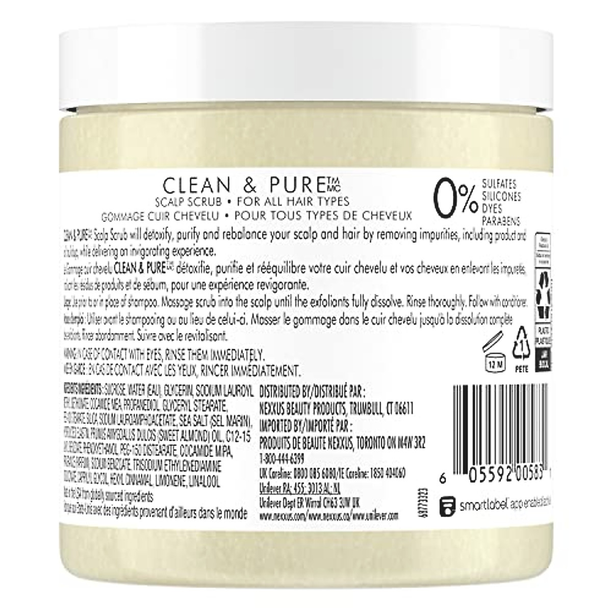 Nexxus Sulfate-Free Scalp Scrub Hair Treatment Exfoliating and Nourishing Detox Hair Care 11.25 oz