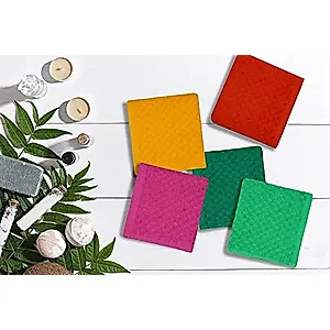 Tukasa Linens 16 Pack Cotton Washcloths for Body and Face, 12x12 Inches, Multipurpose and Lightweight Wash Clothes for Face. Highly Absorbent - Travel and Bath Towel (Multi-Color)