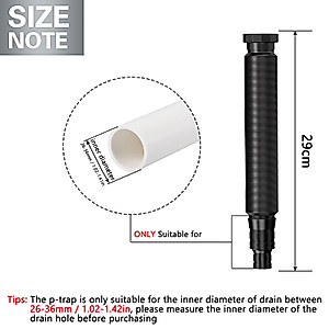 No Need Tools Easy Install Bathroom Sink Drain Kit, 3 in 1 Plumbing, Fits for 1-1/4'' & 1-1/2'' Drain Hole, RV Bathroom Sink Drain Strainer Cover Stopper p trap Flex-drain Drainage Pipe Drain Pipe