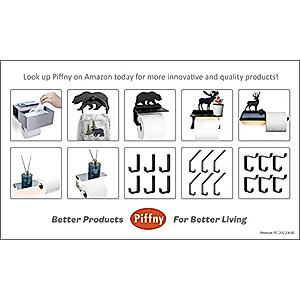 Piffny 6 Pack Heavy Duty Coated Stainless Steel Hooks for Indoor & Outdoor Use (Black)