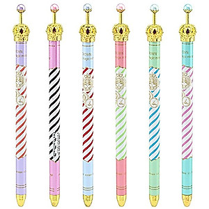 Ipienlee Crown Desigh 0.5 MM Black Ink Gel Pens for School, Office or Family Use, 12pcs