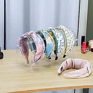 Ausalivan Acrylic Headband Holder Organizer,Headband Storage Display Stand,Disney Mickey and Minnie ear holder,Clear Hair Accessory Rack For Girls Room