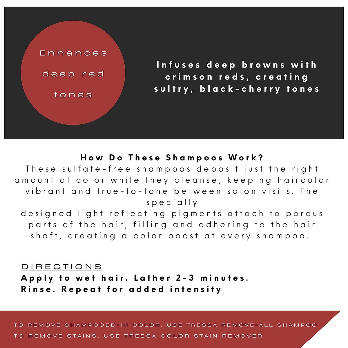 Watercolors Semi Permanent Color Depositing Shampoo. Sulfate & Paraben Free to Maintain & Enhance Hair Color 8 fl oz - CRIMSON SPLASH