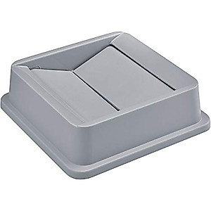 Global Industrial Plastic Swing Lid for Square Trash Container, 35 & 55 Gallon, Gray