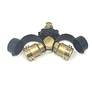 Propane Splitter Tee Adapter for QCC1 or POL Connector BBQ Grill Gas Fitting Tool Accessory for Propane Appliances, Patio Heaters, Camping Stoves, Lanterns, BBQ Grill, Camper, Two Burners, Stoves etc