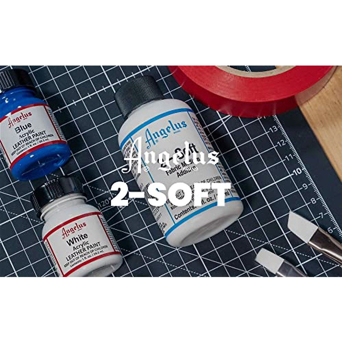 Angelus 2-Soft Fabric Medium Additive For Acrylic Paint- Mix to Paint Canvas, Fabrics, Clothes, Jackets, & More- 4oz