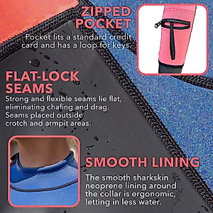 Women's Limestone Neoprene Wetsuit Shorty Wet Suits for Women in Cold Water Long-Sleeve Half Leg Water Suits Springsuit for Scuba Diving Surfing Kayaking Canoeing Snorkeling - 2.0mm (CoralNight, XL)