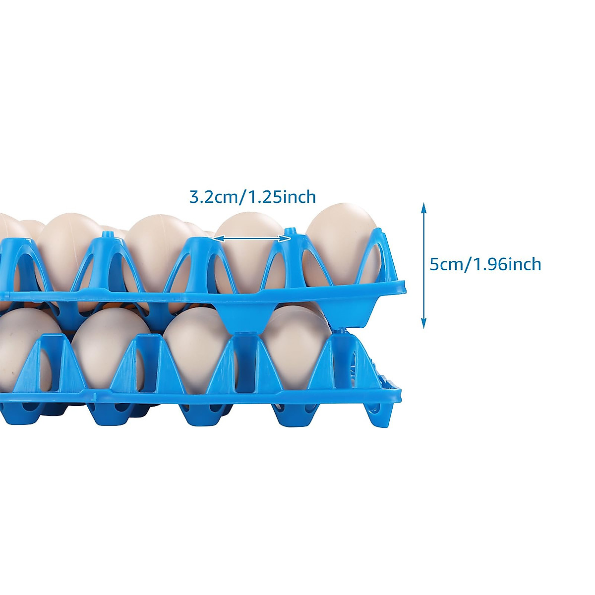 CertBuy 8 Pack Plastic Egg Trays, Blue Plastic Egg Racks, Plastic Egg Tray Egg Crates 30-Egg for Home Chicken Farmers, Stackable Egg Cartons Hold Multiple Eggs, Great for Storing and Shipping Eggs