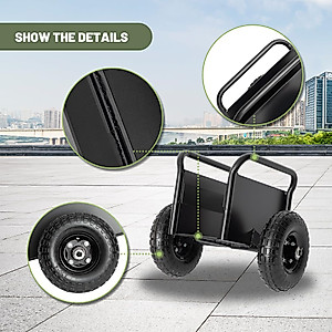 Yeeoy Heavy Duty Panel Dolly, Slab Dolly with Handle, 10" Solid Rubber Tires Wheels,1000LBS Load Capacity All Terrain Moving Cart for Heavy Drywall Sheet & Material Handling