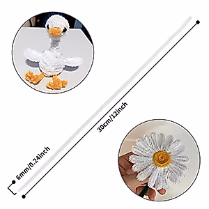 Cuttte Pipe Cleaners Craft Supplies - 100pcs White Pipe Cleaners Craft Kids DIY Art Supplies, Pipe Cleaner Chenille Stems, White Pipe Cleaners Bulk (6 mm x 12 inch)