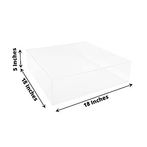 Efavormart 18"X18" | Clear Acrylic Cake Box Stand, Mirror Finish Display Box Pedestal Riser With Hollow Bottom