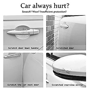 BetterJonny 10PCS Crystal Car Door Handle Scratches Protector, Rhinestone Car Door Handle Stickers Bling Car Door Handle Scratch Protector Stickers for Women and Girls Car Stickers (Black)