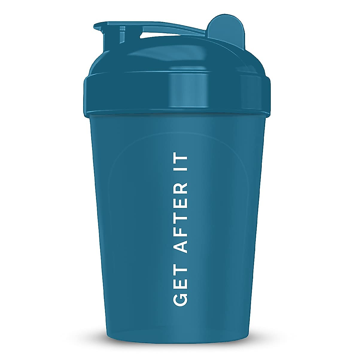 Get After It Shaker by Crazed Foods, 16 oz. Shaker Bottle, BPA Free & Lid Mixing Technology (16 oz, Blue)