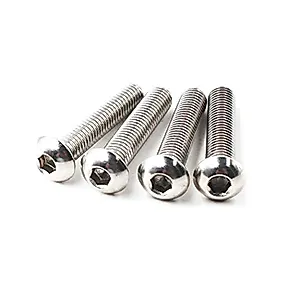 M3x30 Button Head Hex Socket Drive Screws 304 Stainless Steel Button Head Cap Screws (Pack of 100)