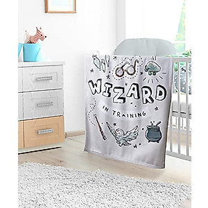Harry Potter Fleece Baby Blanket, 30"x40" Wizard in Training, Unisex for Girls & Boys, Infants/Toddlers