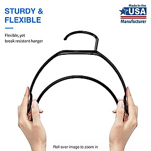 Sehloran Plastic Hangers 50 Pack,Space Saving Notched Hangers, Space Saving Slim Hangers, Heavy Duty Clothes Hanger for Coats,Pants,Dress,Shirts,White&Black,Made in USA