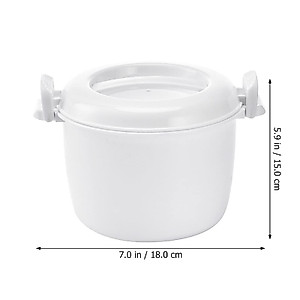 SHERCHPRY Microwave Rice Cooker Plastic Microwave Pressure Cooker with Locking Lid Instant Fast Cookware for Cooking Steaming White