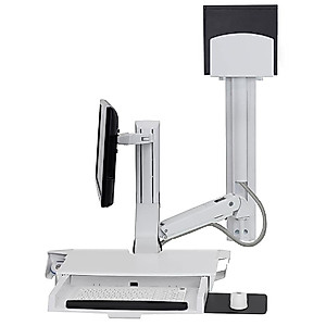 Ergotron StyleView Wall Mount for Monitor, Keyboard, Bar Code Scanner, CPU, Mouse - White - 1 Display(s) Supported24 Screen Support - 31.97 lb Load Capacity - 75 x 75, 100 x 100 VESA Standard