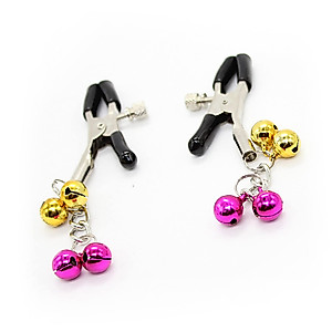 alievoke Nipple Clamps Bells Sexual Pleasure Non Piercing Adjustable Chain Nipple Clip on Jewelry Breast Clamps with Storage Bag (1 PCS)