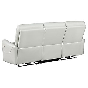 Coaster Home Furnishings Greenfield Upholstered Power Reclining Sofa Ivory
