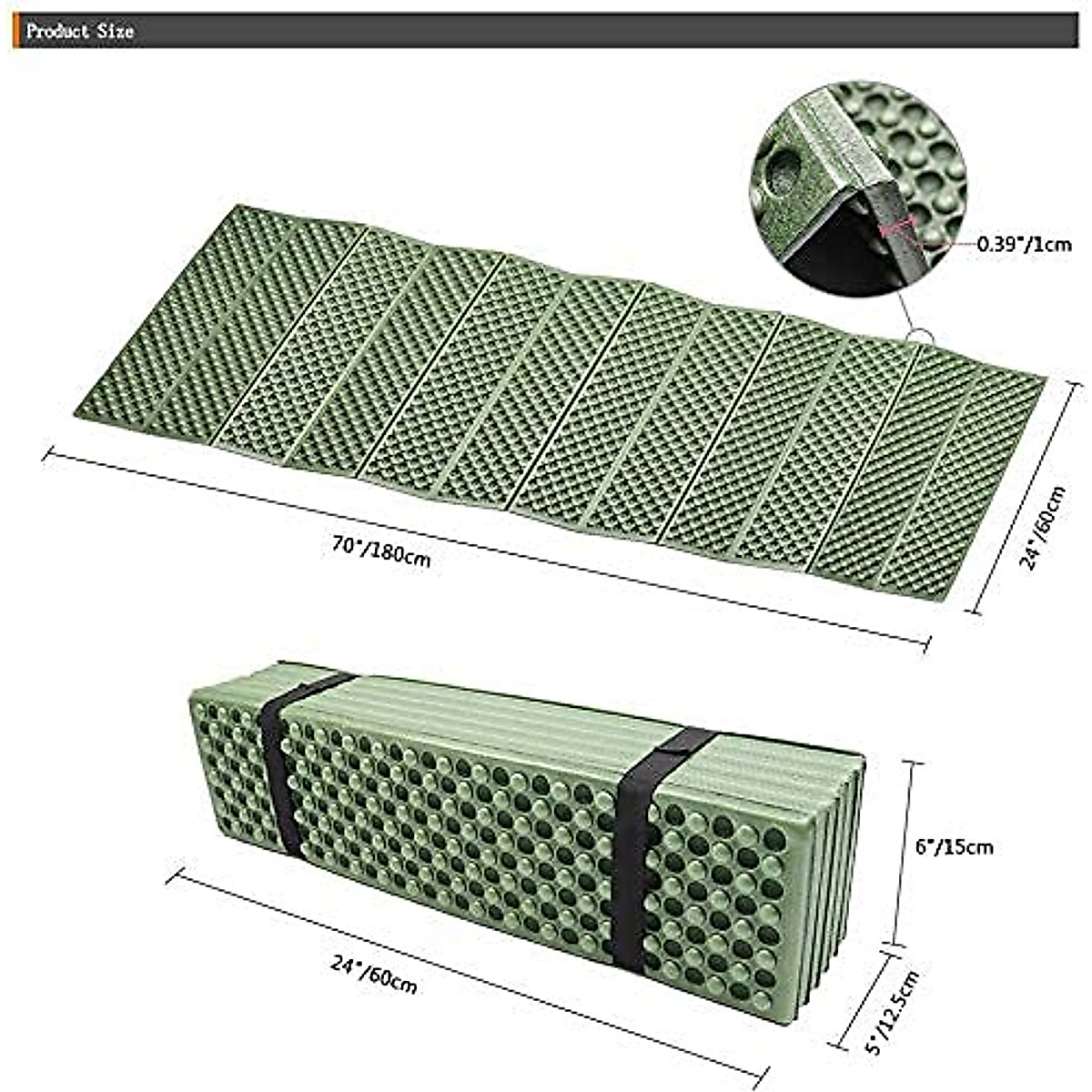 BKS Foam Egg Crate Sleeping Folding Pad,Backpacking Camping Mat …